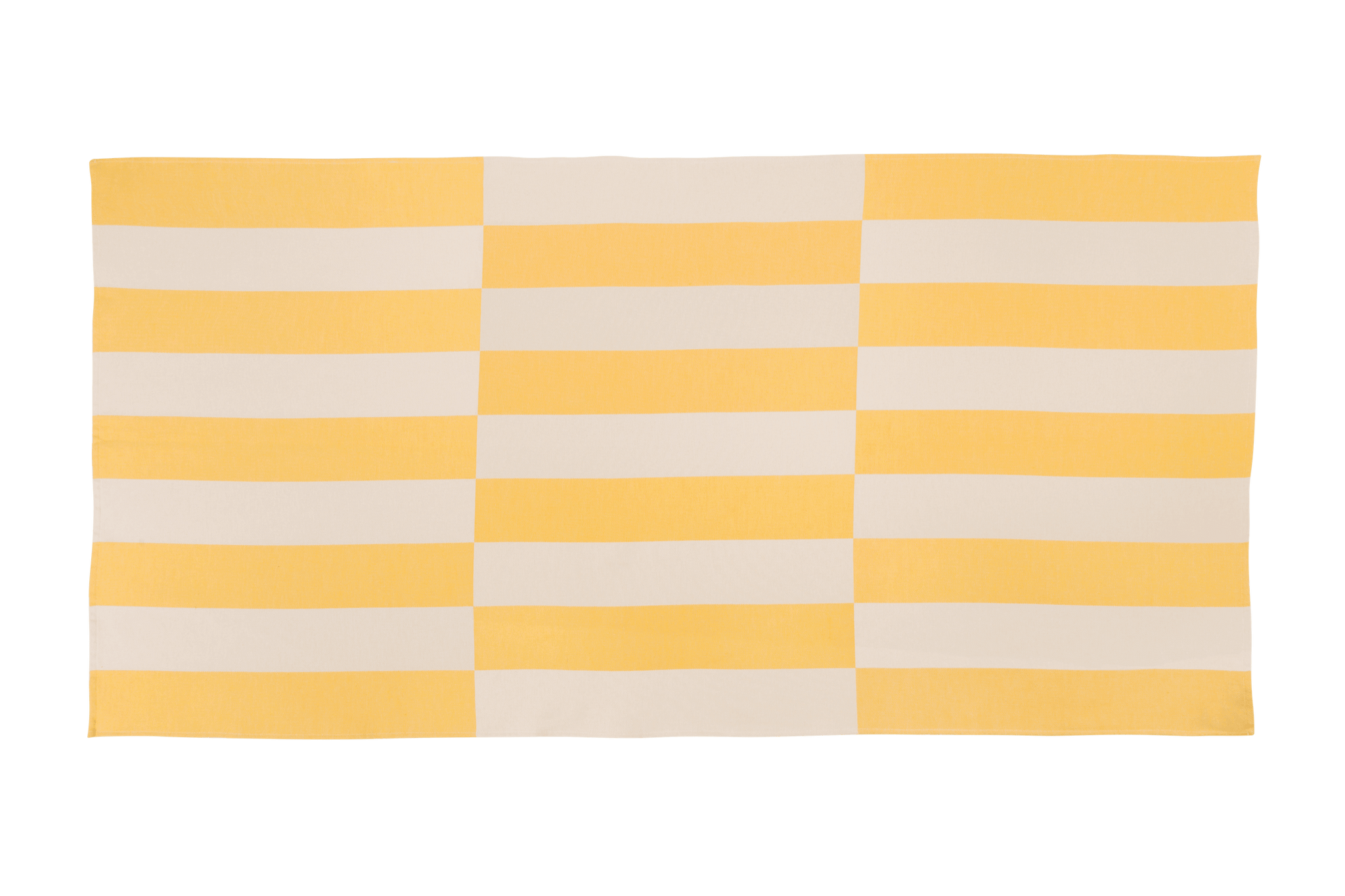 Serviette de plage Su - beige/jaune - douce 100 % coton - noo.ma