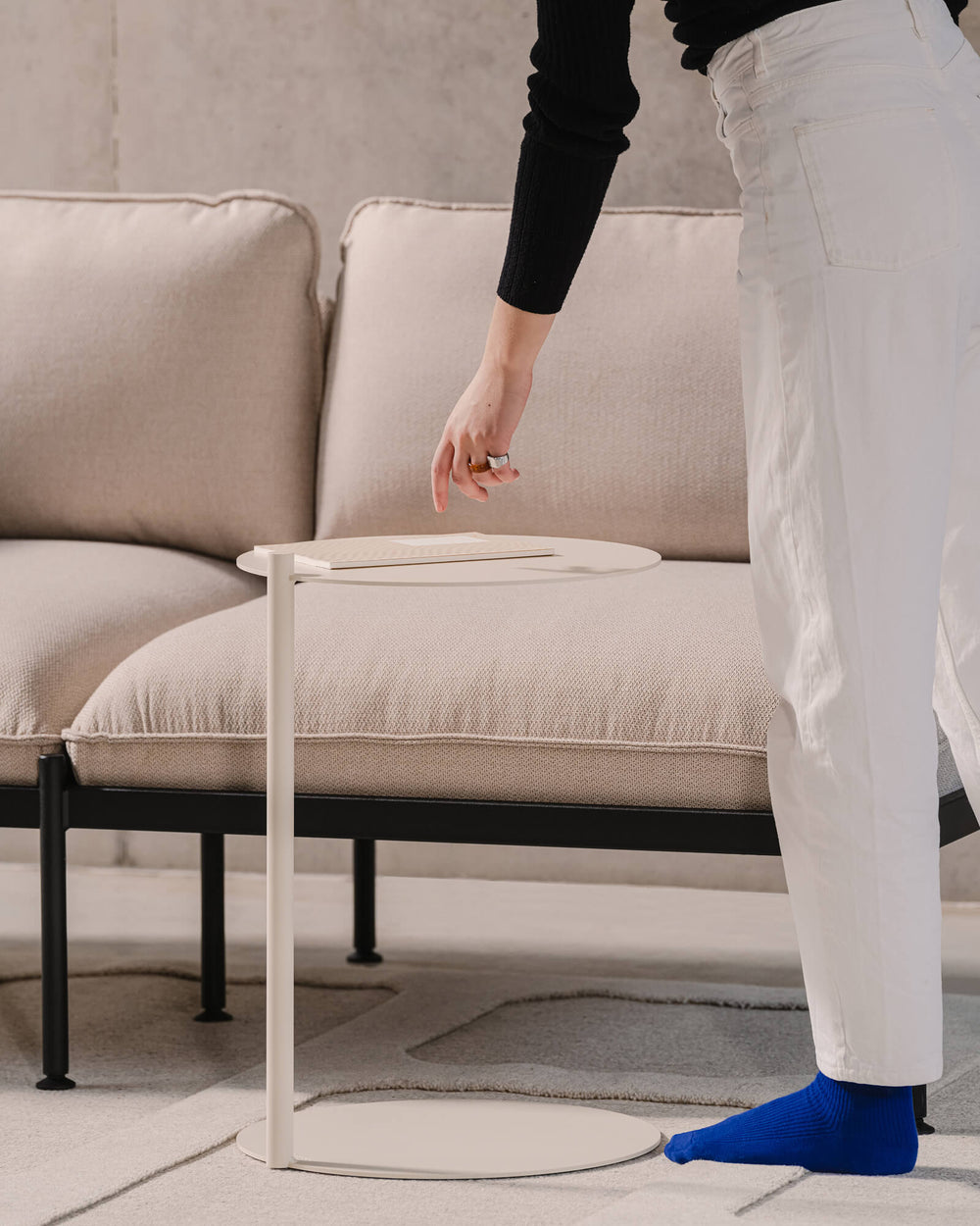 Ande Side Table - living room, white, round side table for the sofa ...