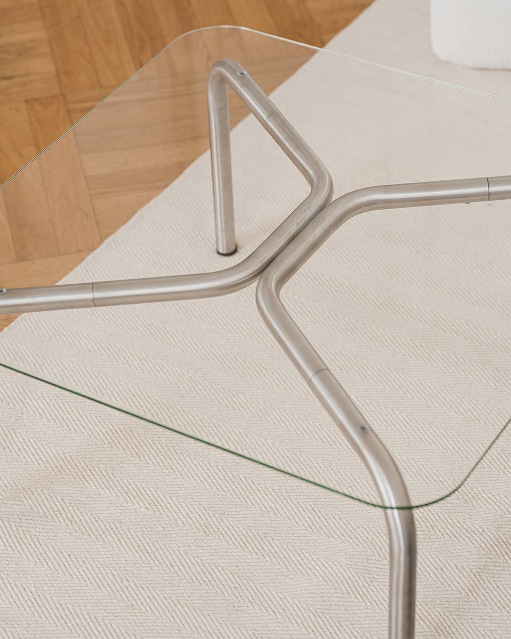 Uku Coffee Table - glass & steel elegant living room table - noo.ma
