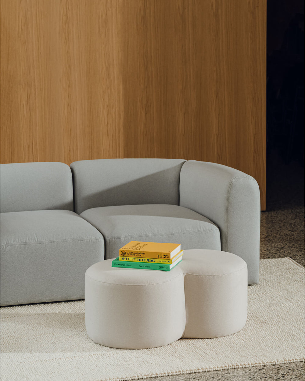 Umbo Pouf - Poppy Red - comfy large rounded ottoman - noo.ma