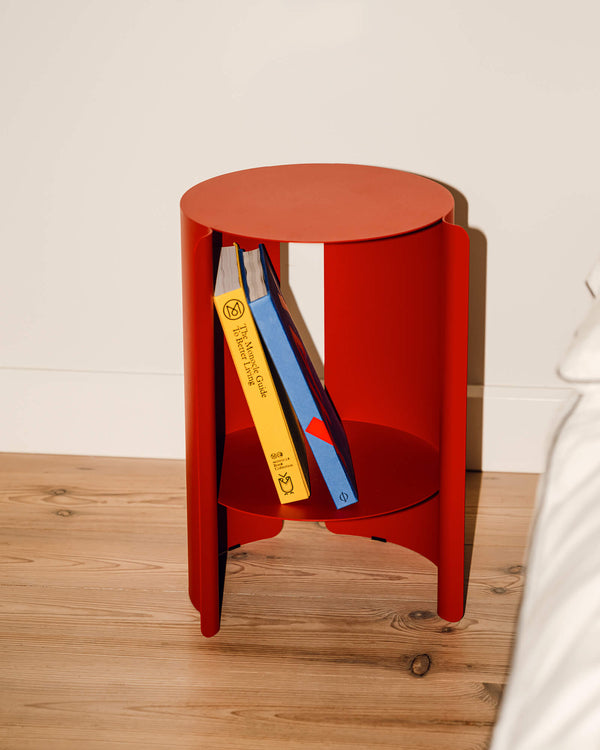 Wa Side Table - red - modern steel side table - noo.ma