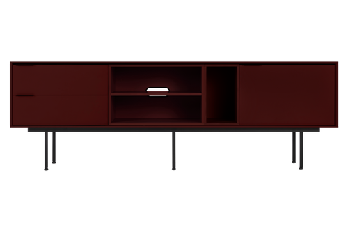 Mod TV Stand - modern, customizable, burgundy TV unit - noo.ma
