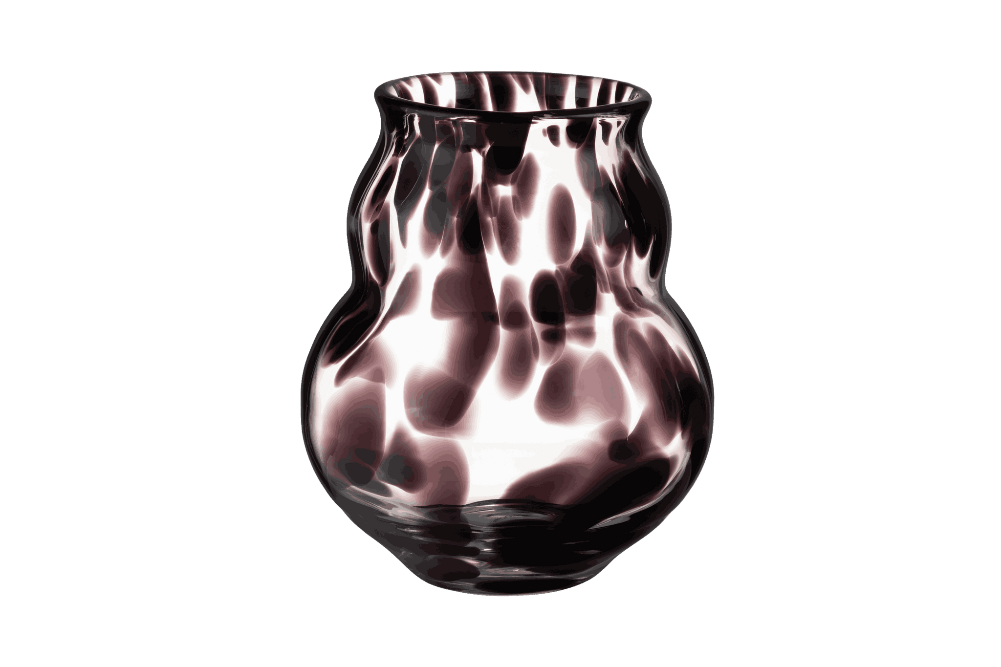 Dam Vase - black - glass spotted vase, black pattern - noo.ma