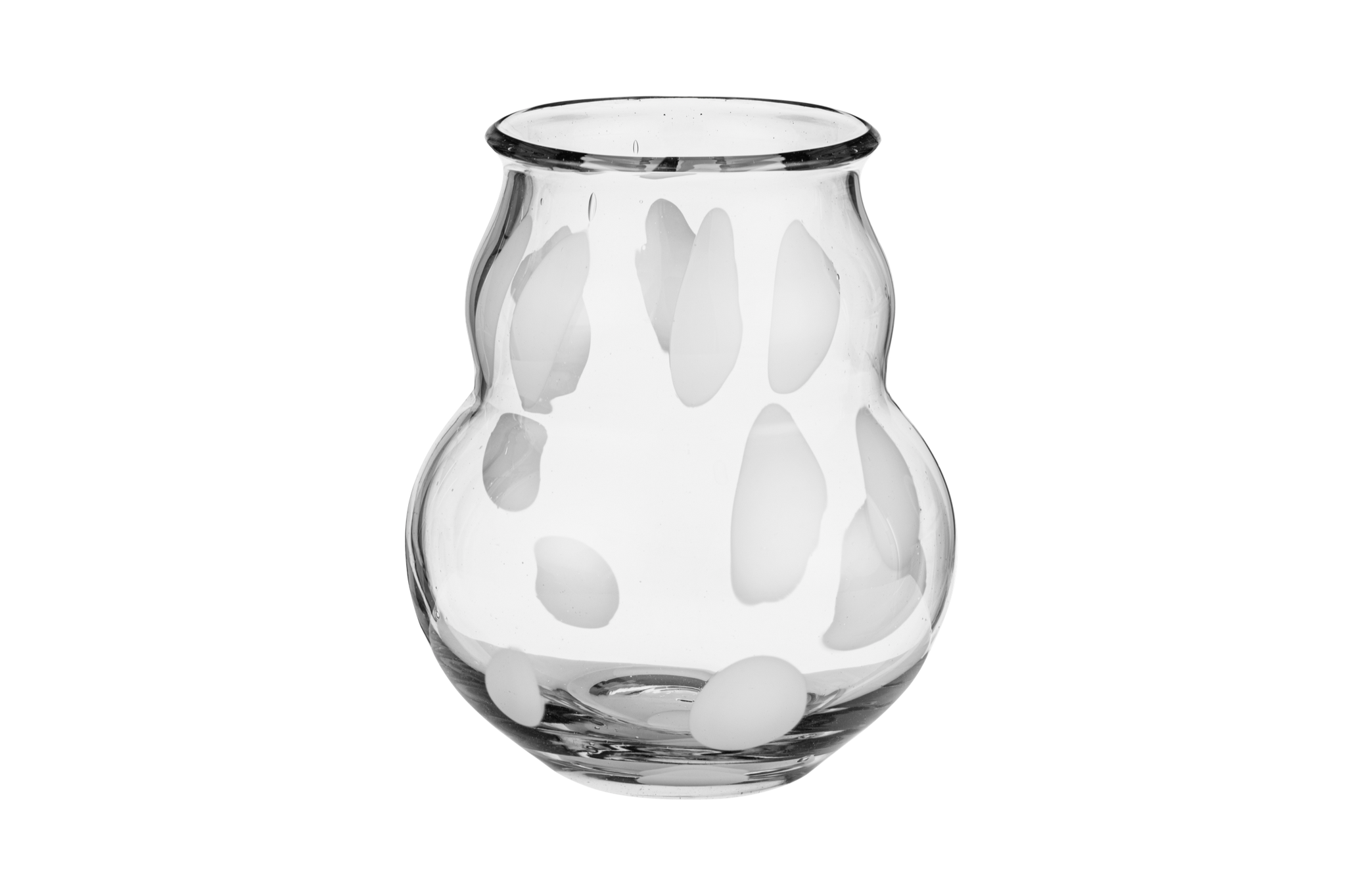 Dam Vase - white - glass spotted vase, white pattern - noo.ma