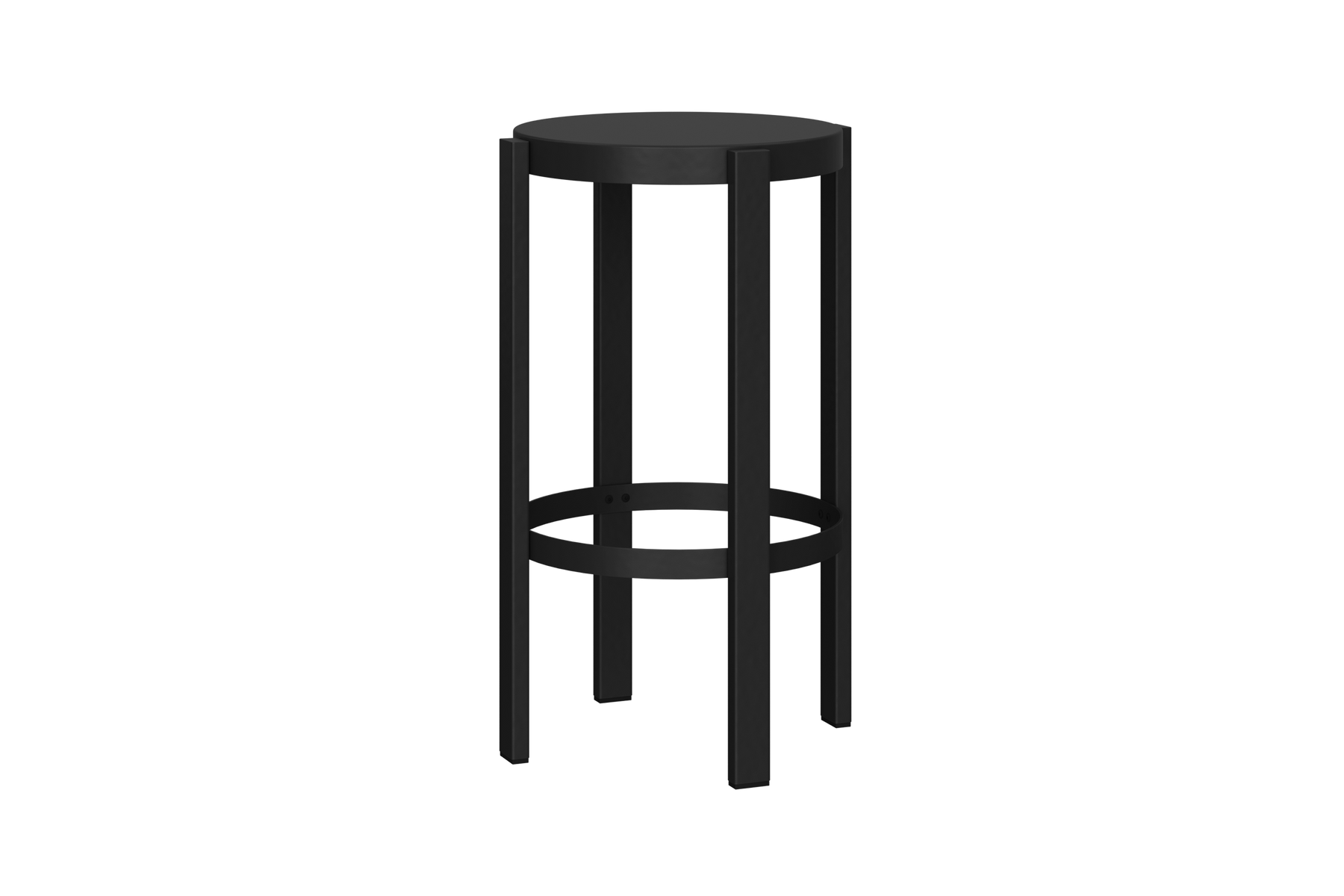 Doon Bar Stool - 65 cm - modern steel round stool in black - noo.ma