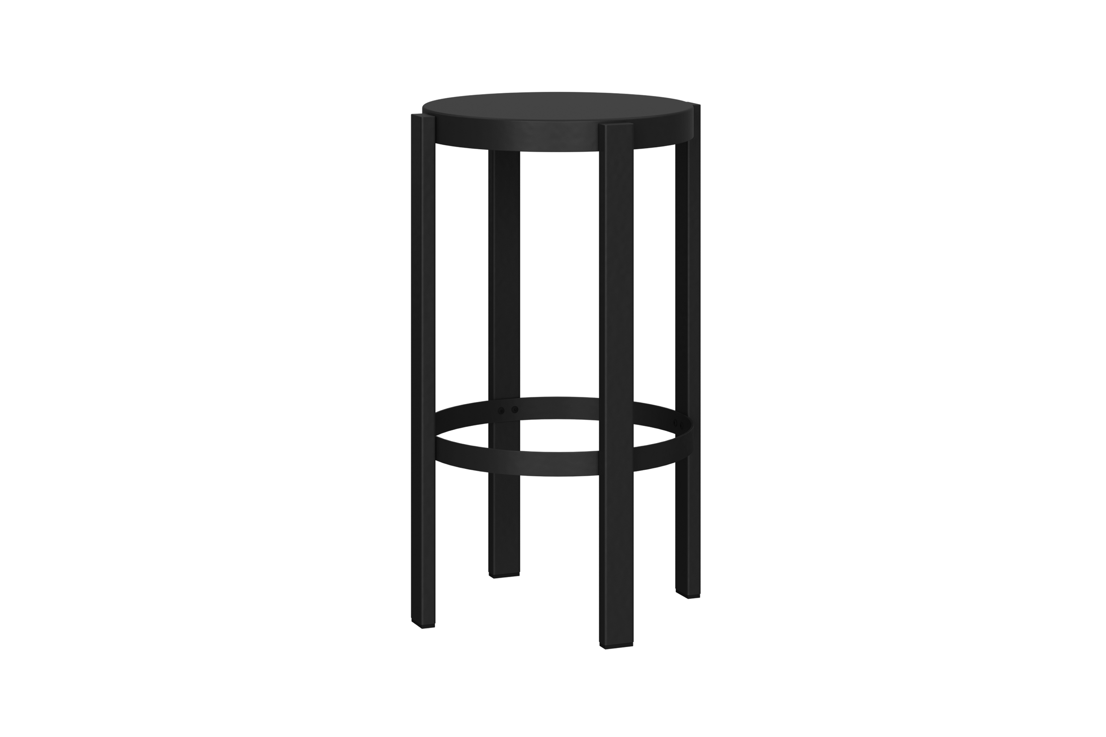 Doon Bar Stool - 65 cm - modern steel round stool in black - noo.ma