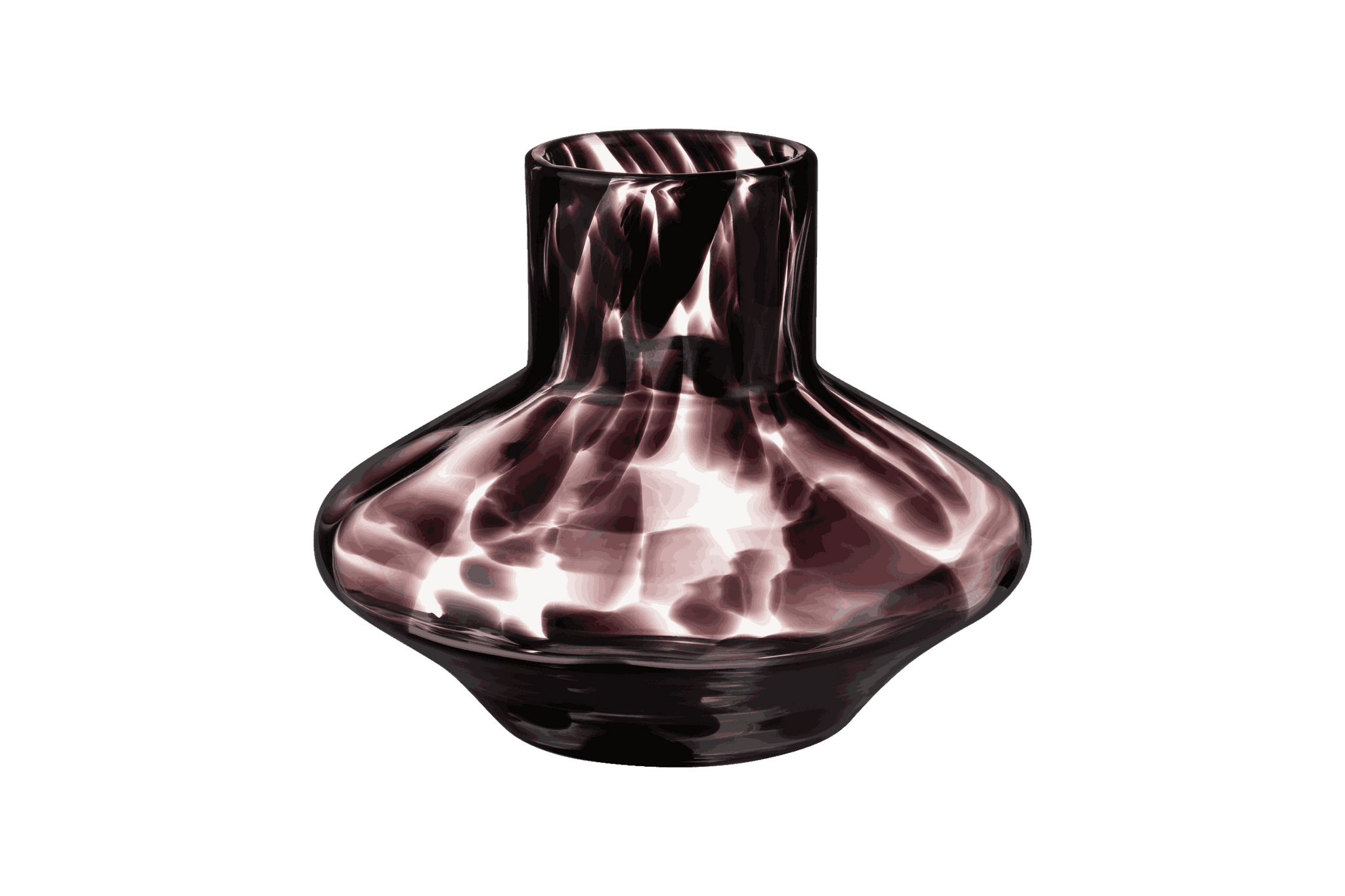 Glom Vase - black - glass spotted vase, black pattern - noo.ma
