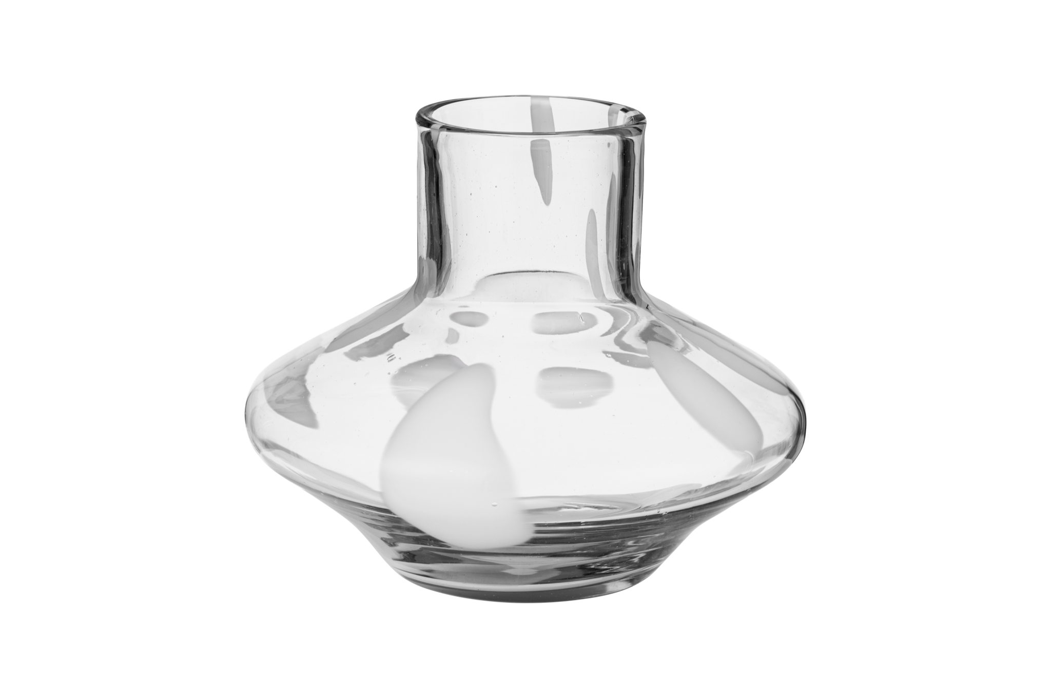Glom Vase - white - glass spotted vase, black pattern - noo.ma
