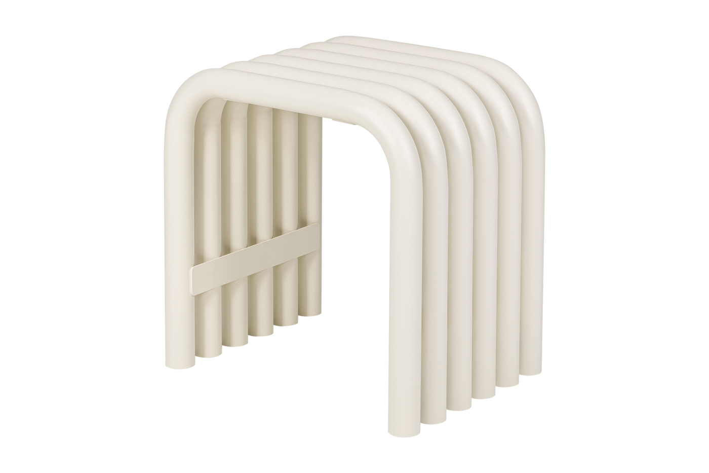 Nokk Stool - beige steel stool for indoor and outdoor