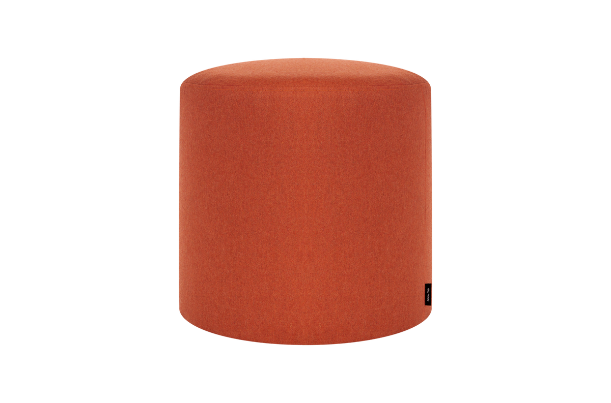 Folk Pouf Tall - orange, round pouf, modern seating - noo.ma