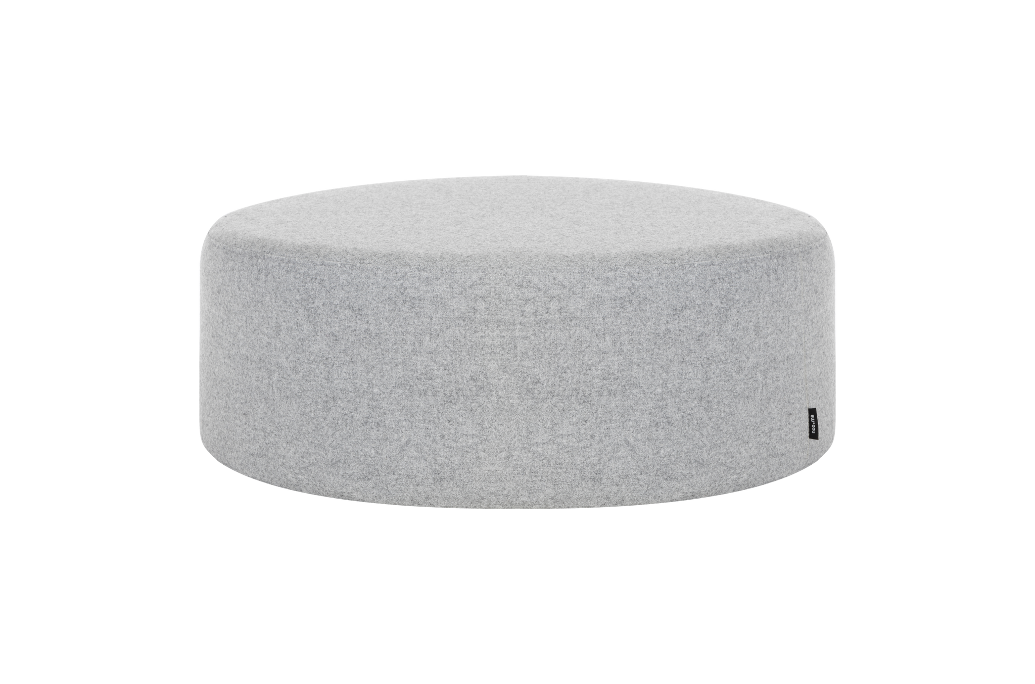 Folk Pouf Wide - grey, round pouf, large wool ottoman - noo.ma