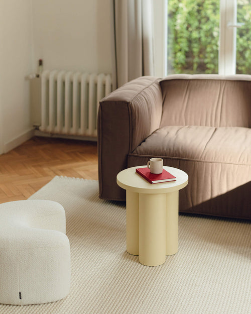 Tabouret Oly jaune - petite table d'appoint ronde pour Salon noo.ma